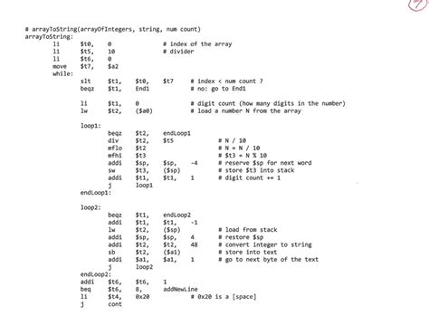 MIPS Assembly Code Explanation And Relation For All Chegg