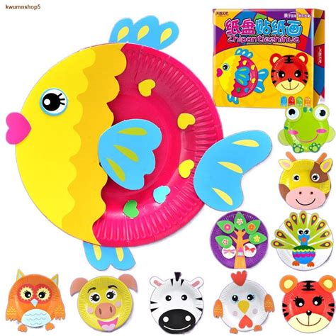 จัดส่งจากกรุงเทพพร้อมส่ง ของเล่นdiy งานประดิษฐ์บนจานกระดาษ ของเล่นตกแต่งจานกระดาษ Kwumnshop5