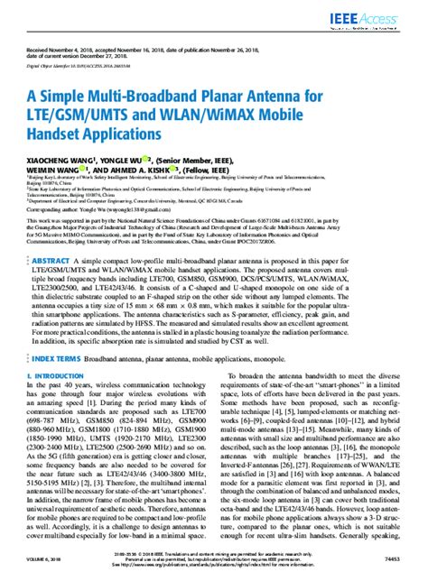 pdf a simple multi broadband planar antenna for lte gsm umts and wlan