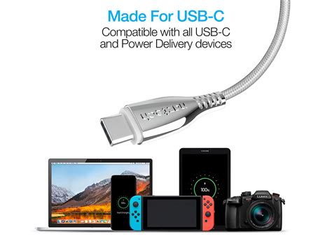 Naztech 6ft Titanium Usb C To Usb C Braided Cable White Stacksocial