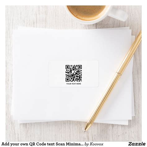 Add Your Own Qr Code Text Scan Minimal Simple Label Zazzle Coding Qr Code Labels