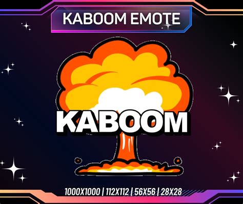 Kaboom Animated Twitch Emote Explosion Stream Emote Instant Download