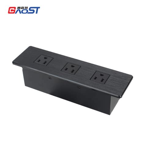 Desktop Built In Recessed Power Socket With 3 Us Outlets For Hotel Furniture Recessed Power Strip