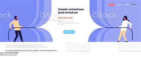 몇 당겨 로프 개념 그랜드 행사 축 하 프레 젠 테이 션 이벤트 믹스 레이스 남자 여자 배너 복사본 공간을 시작할 준비가 여