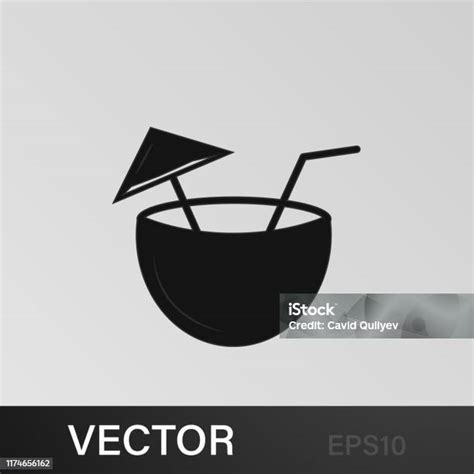 코코넛 칵테일 아이콘입니다 여행 일러스트 아이콘의 요소입니다 표지판 기호는 웹 로고 모바일 앱 Ui Ux에 사용할 수 있습니다 0명에 대한 스톡 벡터 아트 및 기타 이미지