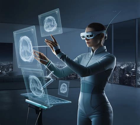 A Futuristic Scene Of A Professional Artist Using Augmented Reality AR
