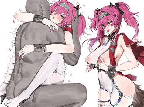 Sawaki Ken Lupa Wuthering Waves Wuthering Waves 1babe 1girl Ahegao Armor Bare Shoulders