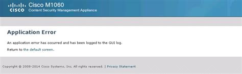 Solved Application Error Message Cisco Community