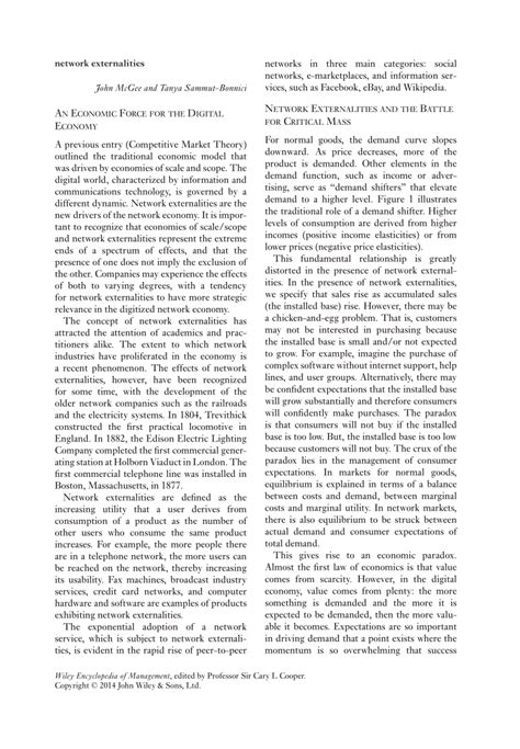Pdf Network Externalities