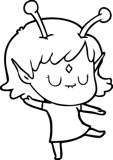 Cartoon Alien Girl 12398776 Vector Art At Vecteezy