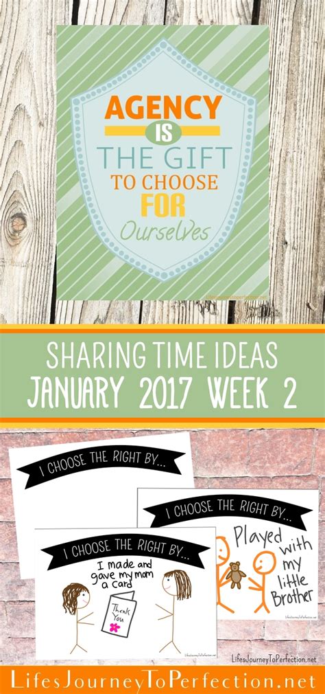Lifes Journey To Perfection 2017 Lds Sharing Time Ideas For January Week 2 Agency Is The T
