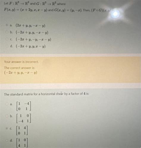 solved let f r2→r3 and g r2→r2 where f x y x 2y x x−y and