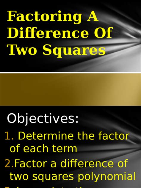 2 Factoring Polynomial As Diference Of Two Squares Pdf 2 Factoring Polynomial As Diference Of Two Squares Pdf