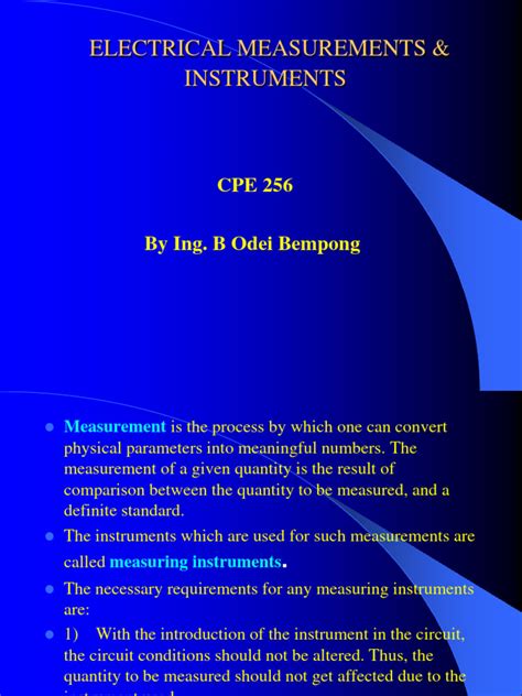 Electrical Measurements And Instruments Pdf Inductor Resistor