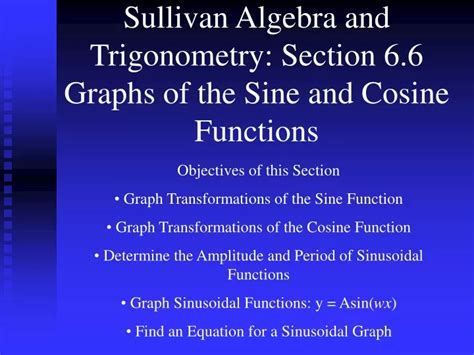 PPT Sine And Cosine Graphs In Algebra And Trigonometry PowerPoint