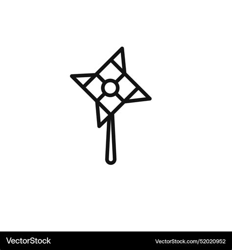 Paper Windmill Icon Outline Collection In Black Vector Image