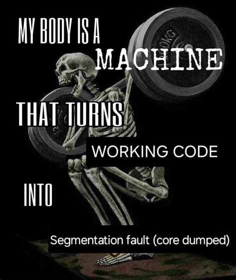 My Body Is A Machine That Turns Working Code Into Segmentation Faults ·