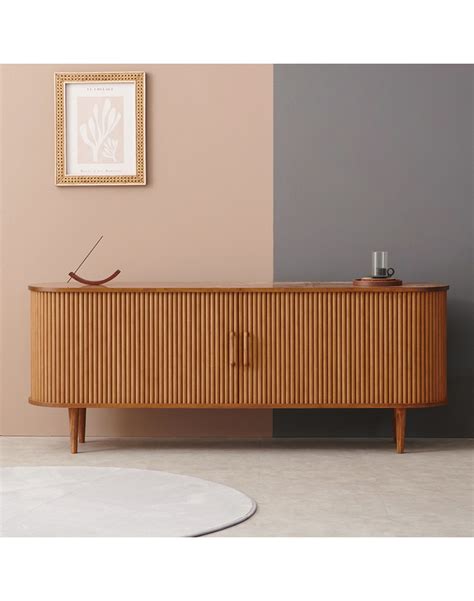 프림 템바보드 슬라이딩 Tv 선반 장식장 원목 거실장 1800