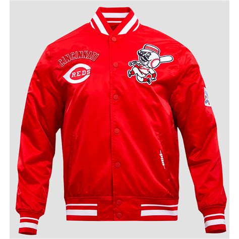 Satin Mlb Cincinnati Reds Retro Classic Rib Jacket