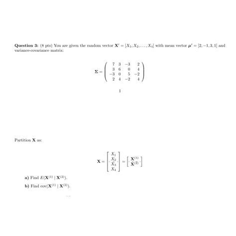 solved question 3 8 ﻿pts ﻿you are given the random vector