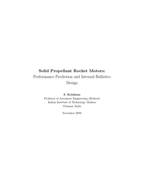Solid Propellant Rocket Motors Pdfdrive Pdf Rocket Engine