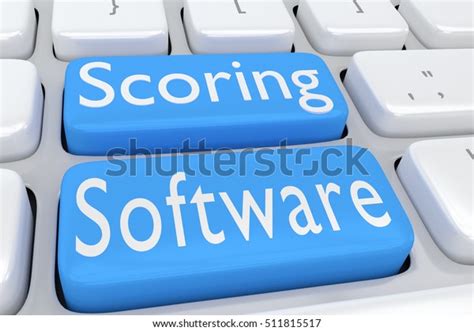 3d Illustration Computer Keyboard Script Scoring Stock Illustration