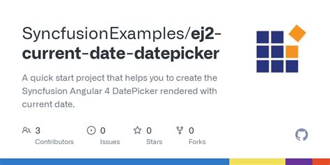 Github Syncfusionexamplesej2 Current Date Datepicker A Quick Start