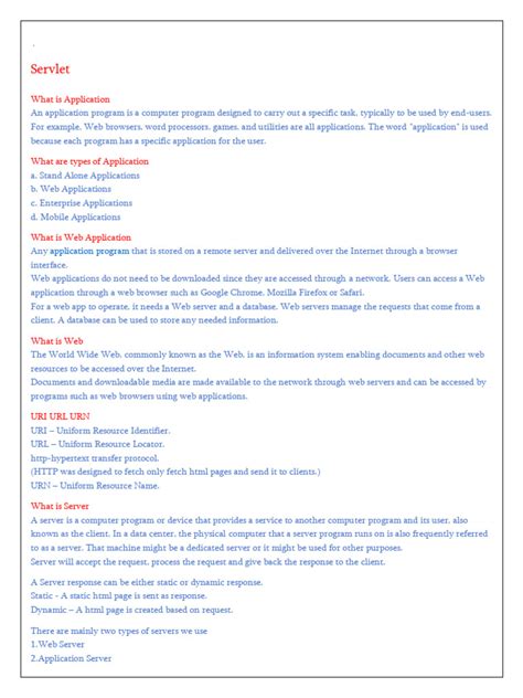 servlet notes1 pdf networking internet and web