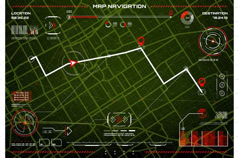 Hud Navigation Interface City Map Technology Illustrations ~ Creative Market