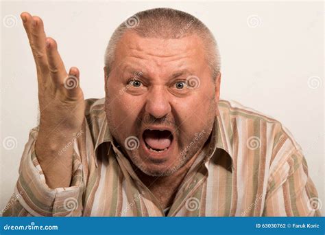 Facial Expression Of An Angry Man Yelling Stock Photo Image Of Yelling Mouth
