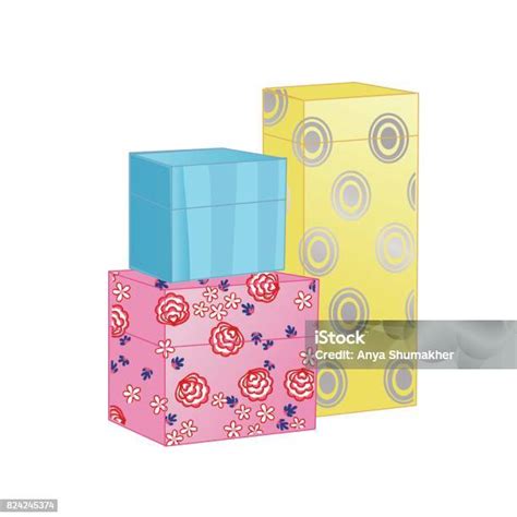 선물 상자 흰색 배경에 고립 된 그림입니다 벡터 일러스트입니다 3가지 개체에 대한 스톡 벡터 아트 및 기타 이미지 3가지 개체 구매 낙서 패턴 Istock