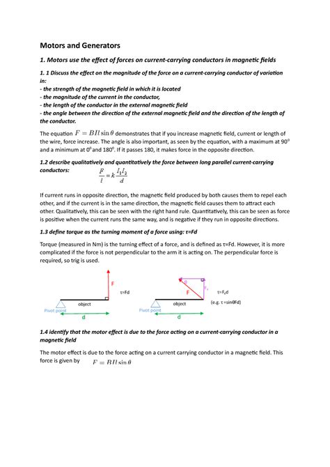 Motors And Generators Lecture Notes 12 17 Motors And Generators 1
