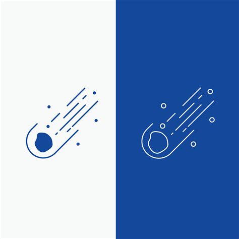 Asteroid Astronomy Meteor Space Comet Line And Glyph Web Button In Blue Color Vertical
