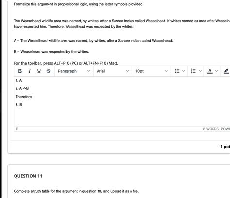 Solved Formalize This Argument In Propositional Logic Using