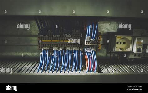 PLC Control Panel With Wiring Stock Photo Alamy