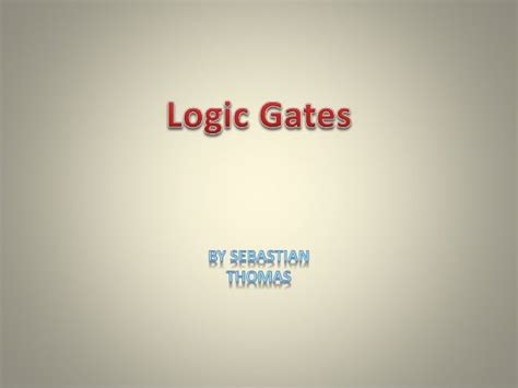 Logic Gates In Computing Gcse Ocr Explained