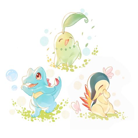 L6308187894015 Chikorita Cyndaquil Totodile Nintendo Pokemon