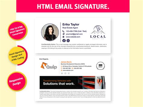 Clickable Email Signature Or Html Email Signature For Gmail Outlook Mac Upwork
