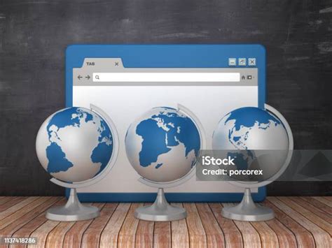 칠판 배경 바탕 화면 글로브와 웹 브라우저3d 렌더링 대륙 지리적 지역에 대한 스톡 사진 및 기타 이미지 대륙 지리적 지역 3차원 형태 It 지원 Istock