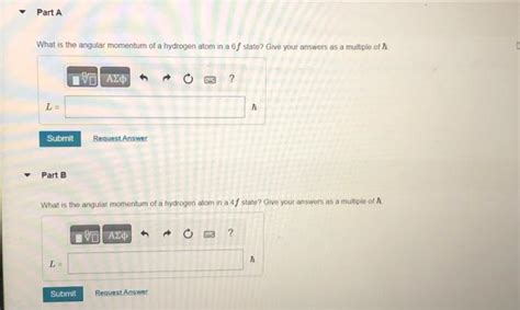 Solved What Is The Angular Momentum Of A Hydrogen Atom In A