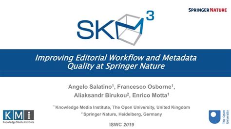 Iswc 2019 Improving Editorial Workflow And Metadata Quality At Springer Nature Ppt
