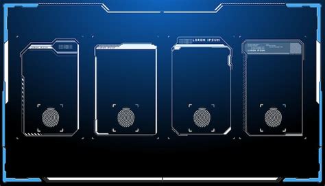 지문 스캔 기술 개념 벡터 프리미엄 벡터