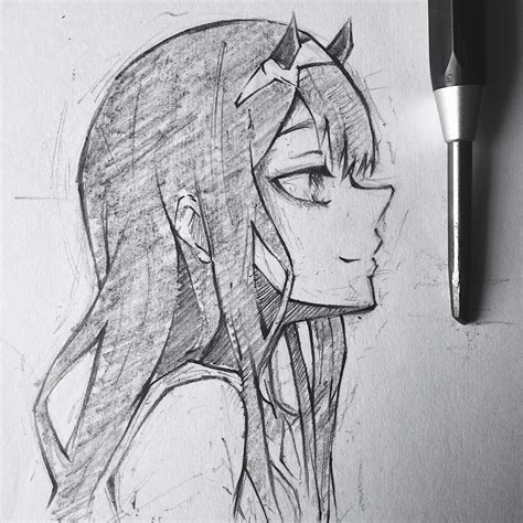 Quick Sketch Of Zero Two On My Instagram Siddraws R Zerotwo