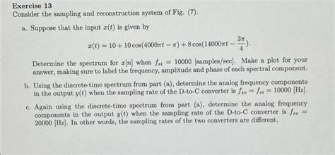 solved exercise 13 consider the sampling and reconstruction
