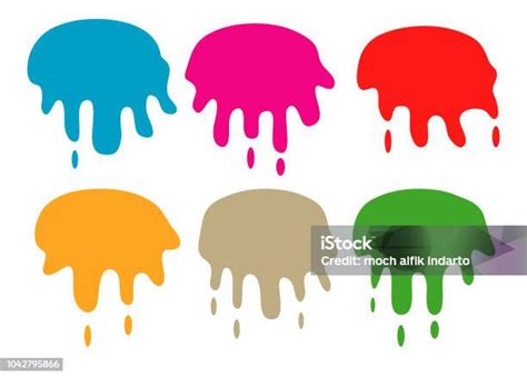 다양 한 색상 페인트 액체 혈액 물방울 스플래쉬 벡터 요소 설정 기포에 대한 스톡 벡터 아트 및 기타 이미지 기포 디자인 라벨 Istock