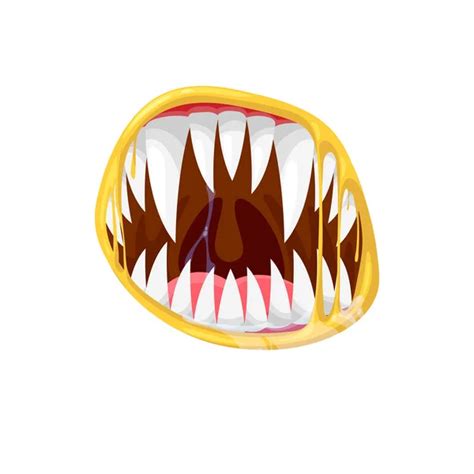 Monster Mouth Vector Creepy Zombie Alien Jaws Sharp Teeth Green Stock Vector Image By