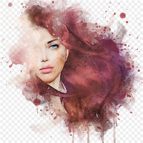 빨간 머리 수채화 여자 일러스트 초상화 튄 그림 손으로 그린 요소 여자 수채화 초상화 Png 일러스트 및 Psd 이미지 무료 다운로드 Pngtree