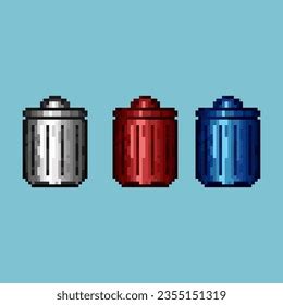 Trash Can Symbol Pixel Art Over Royalty Free Licensable Stock Vectors Vector Art