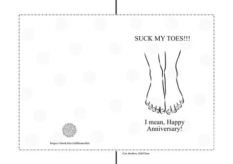 Printable Version Suck My Toes Anniversary Card Etsy