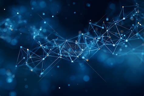 파란색 배경의 네트워크 연결 지점 및 라인